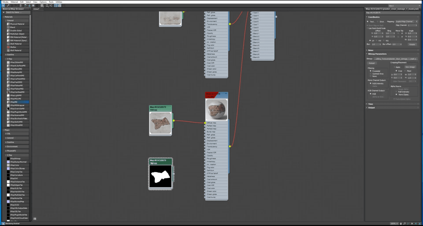 متریال دیوار فرسوده آموزش ساخت متریال دیوار فرسوده با Vray Blend Mtl